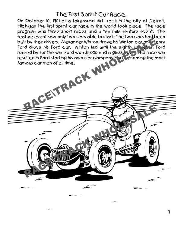 Sprint Car Lil Racer Coloring Book – Race Track Wholesale